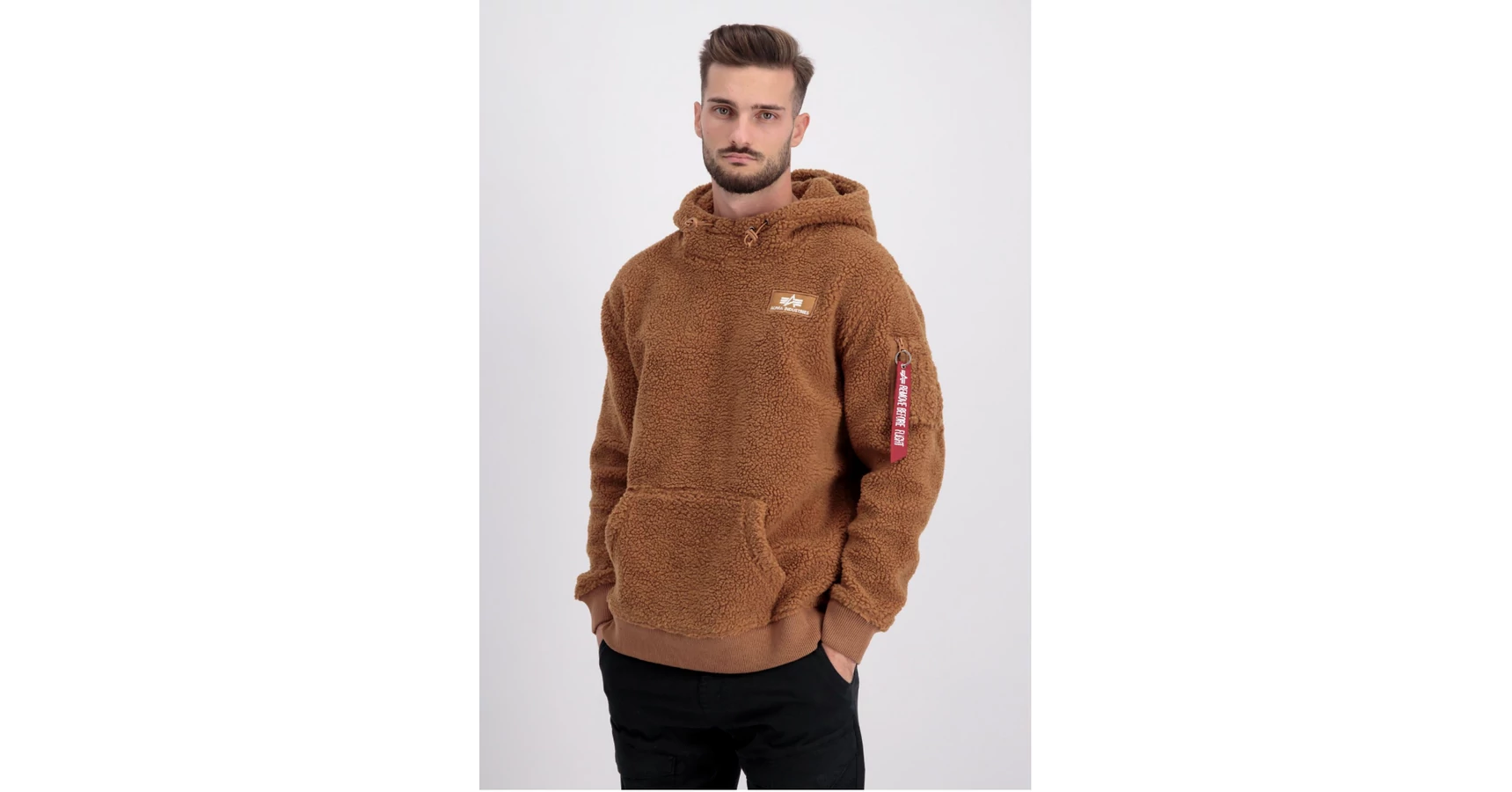 Teddy Hoody - camel pulóver - Alpha Industries