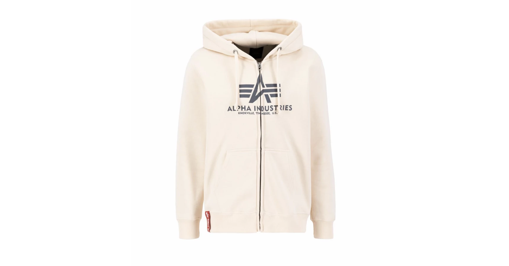 Basic Zip Hoody - jet stream white cipzáros pulóver - Alpha Industries