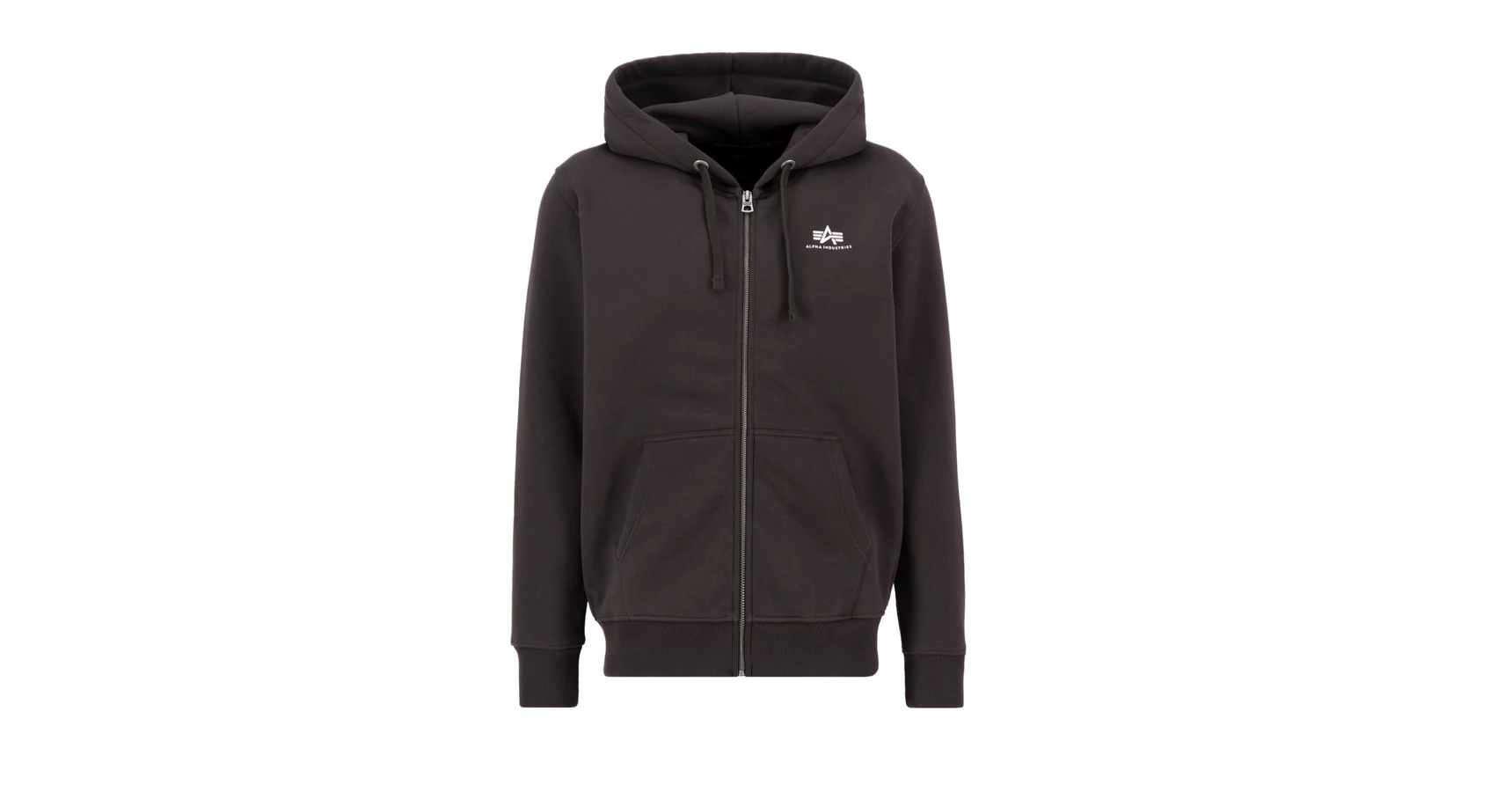 Basic Zip Hoody SL - hunter brown kapucnis pulóver - Alpha Industries