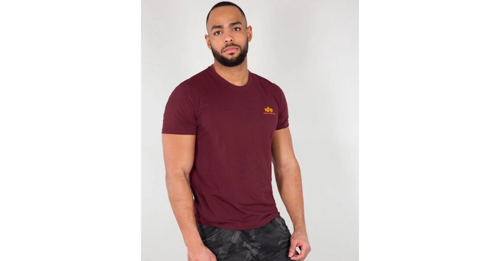 Basic T Small Logo - burgundy póló - Alpha Industries